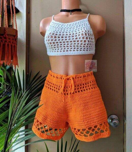 Shorts de Crochê em Alta: Aprenda a Fazer o Seu com Gráfico, Passo a ...