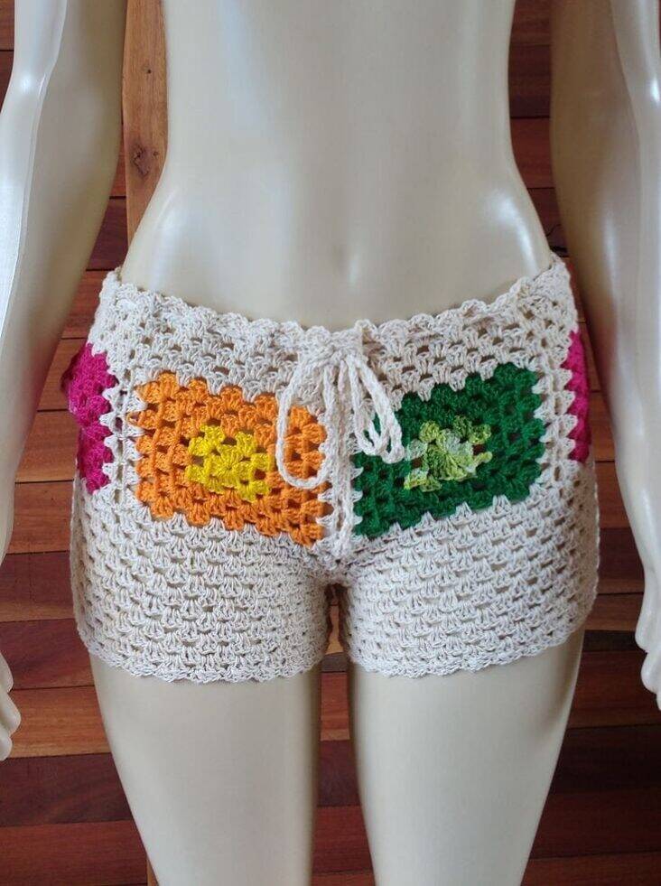 Shorts de Crochê em Alta: Aprenda a Fazer o Seu com Gráfico, Passo a ...