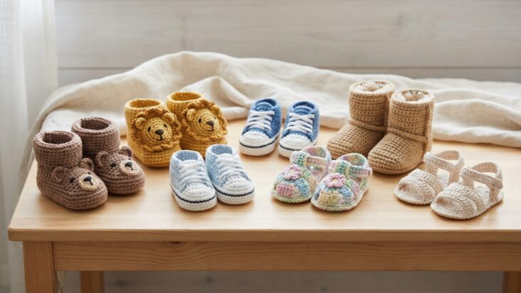 Mime os pequenos com sapatinhos de crochê lindos + vídeo tutorial