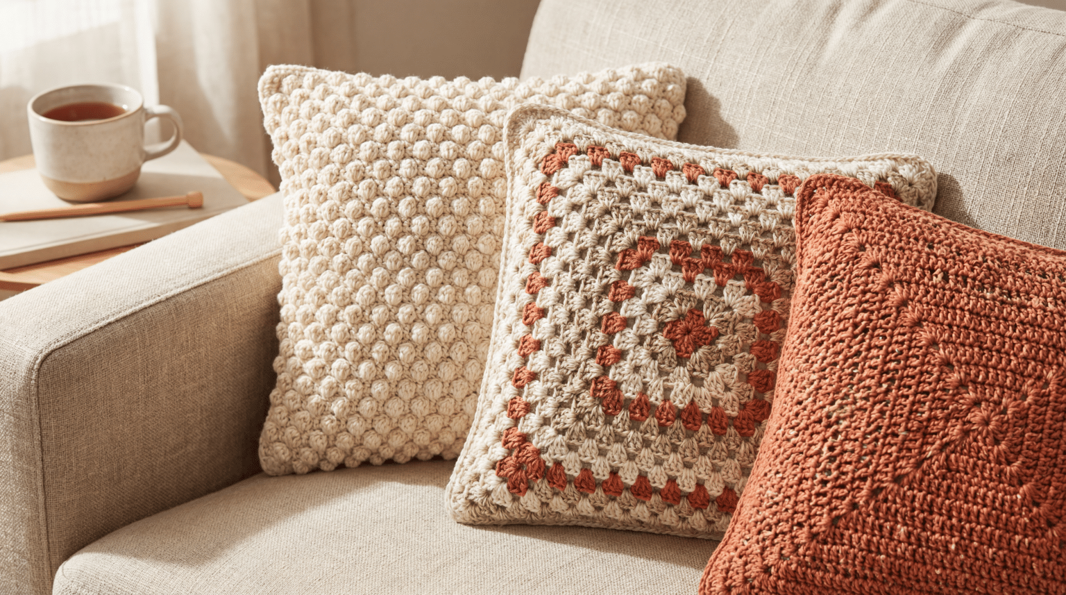24 almofadas de crochê: como usar este item para deixar sua sala mais ...