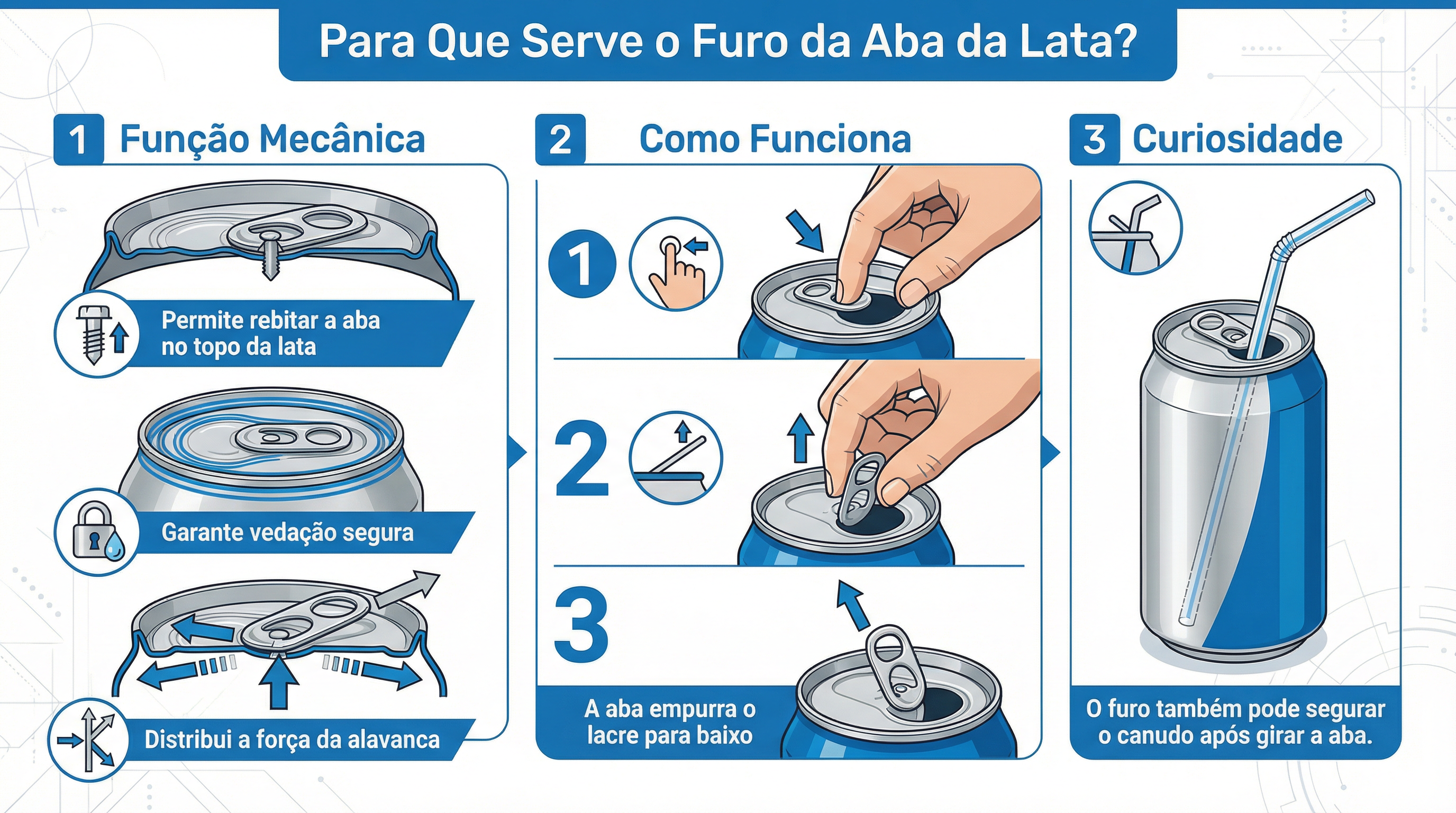 O furo na aba da lata não é para o canudo: entenda a função real