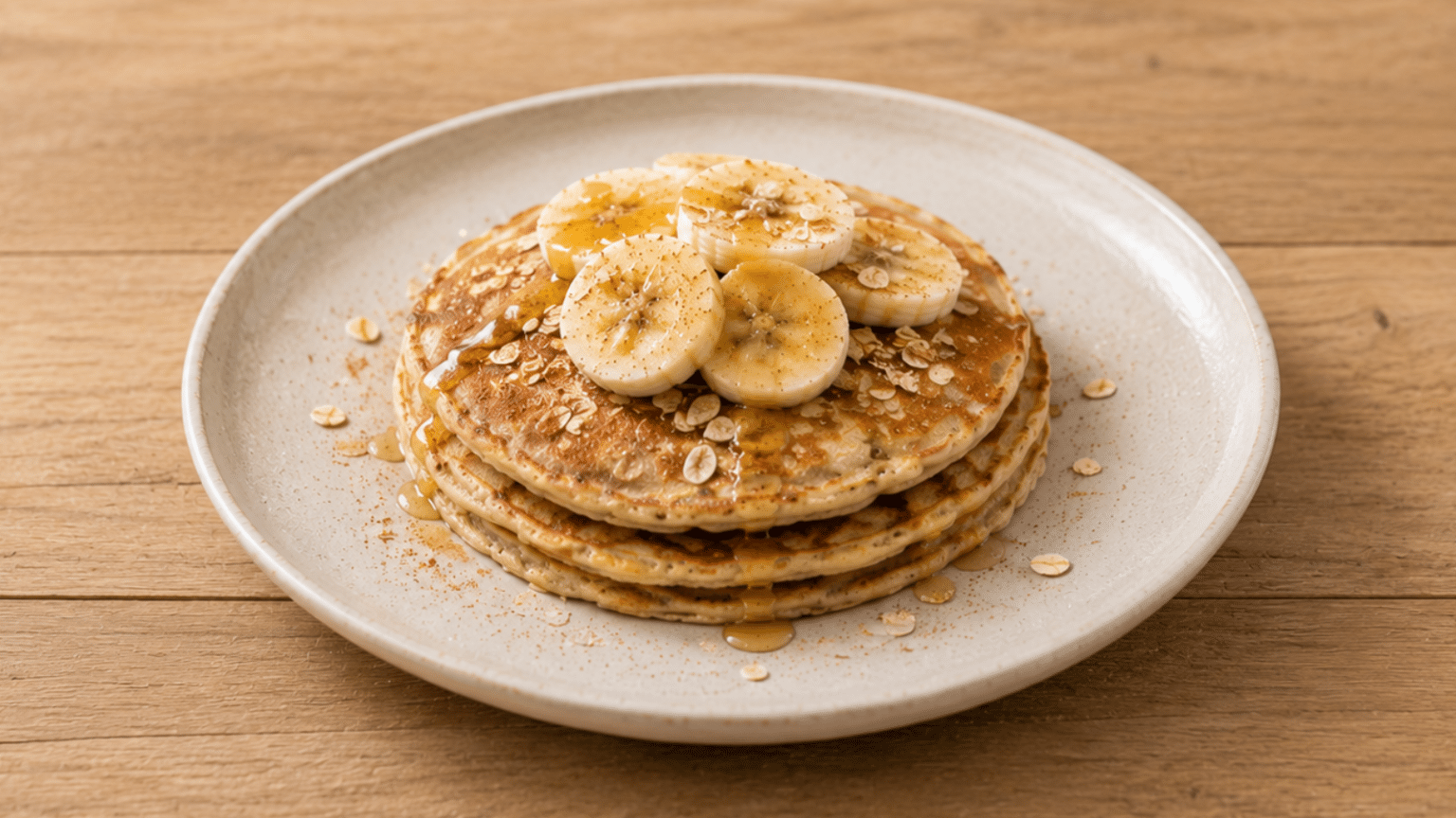 Panqueca de banana nutritiva e proteica para um café da manhã prático